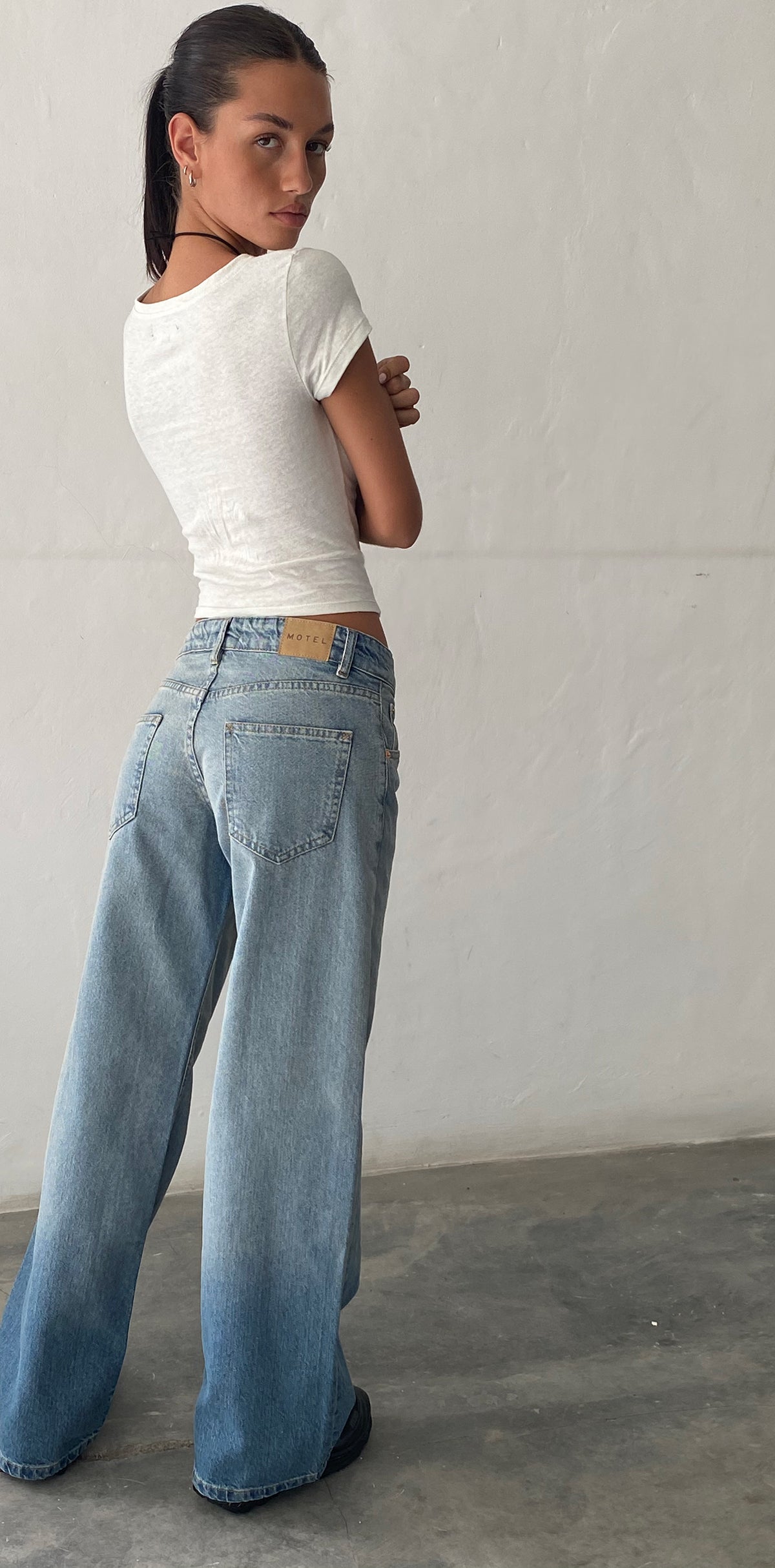 Vintage Bleach Low Rise Straight Leg Jeans | Parallel – motelrocks.com