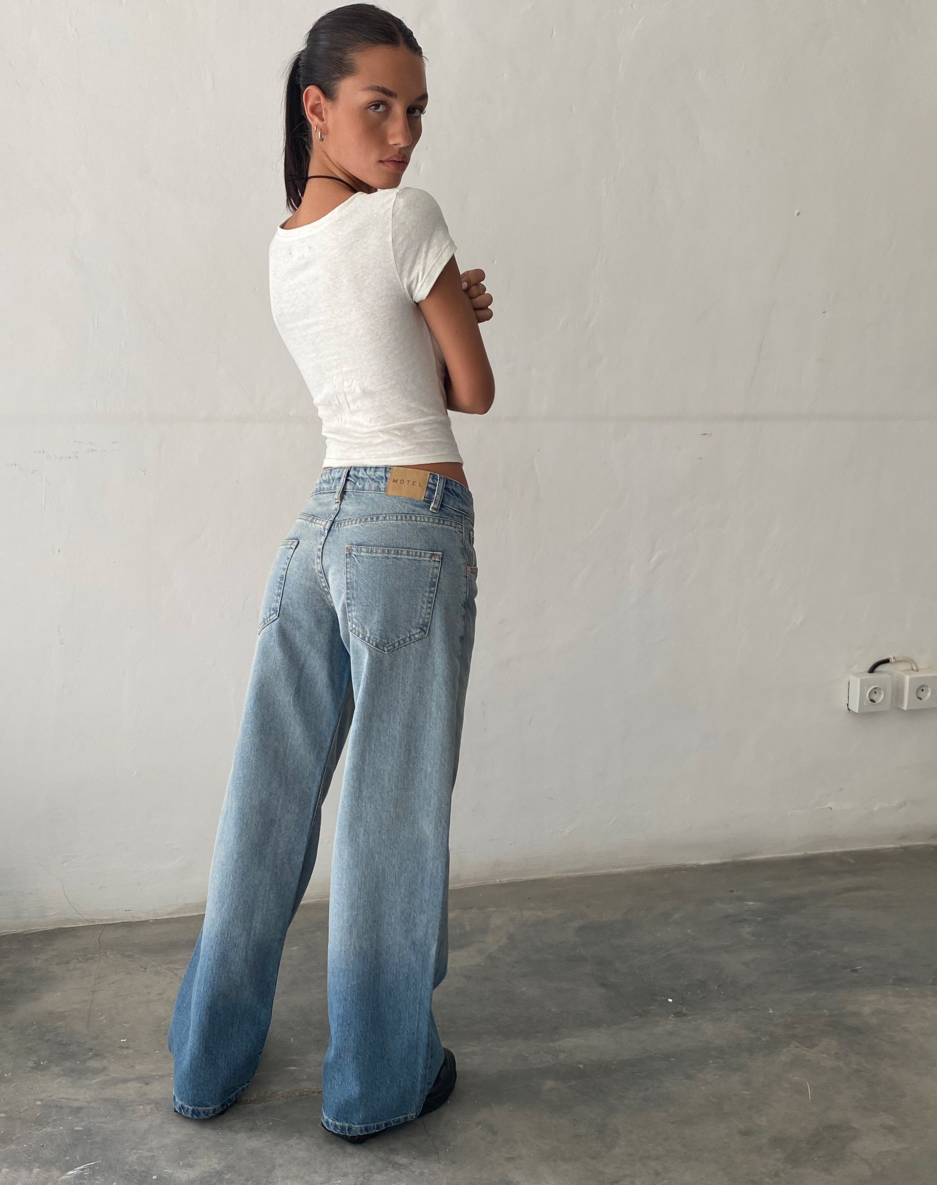 Vintage Bleach Low Rise Straight Leg Jeans | Parallel – motelrocks.com