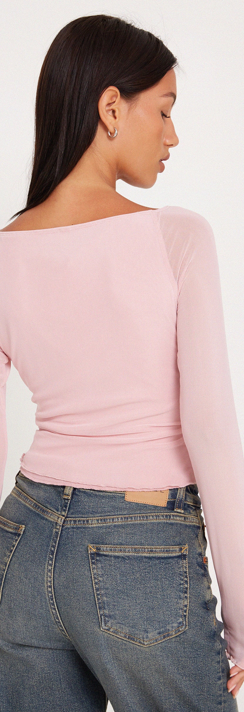Pink Long Sleeve Top | Mahira – motelrocks.com