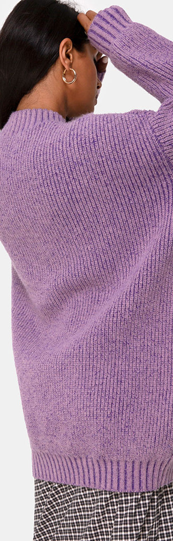 Knitted Oversize Purple Jumper | Rody – motelrocks.com