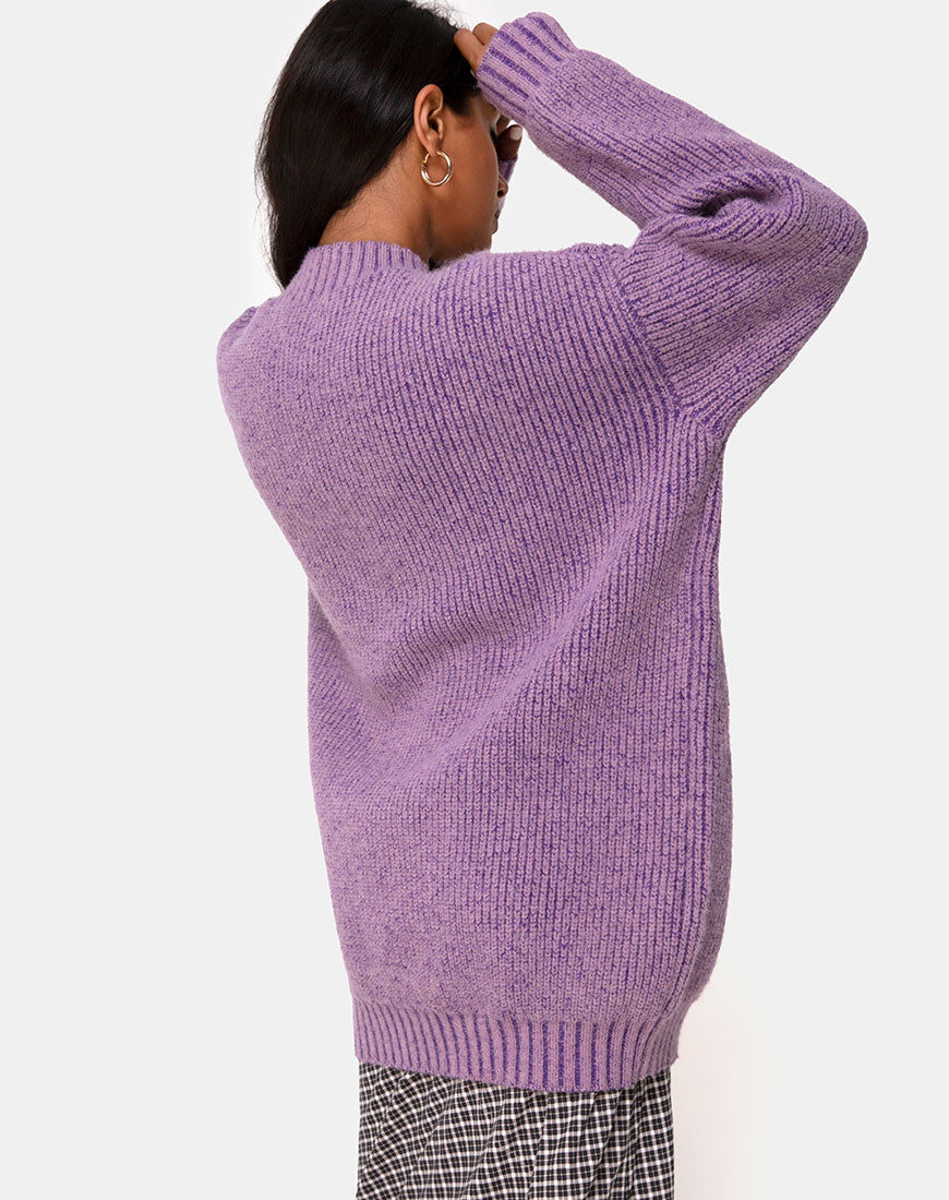Knitted Oversize Purple Jumper | Rody – motelrocks.com