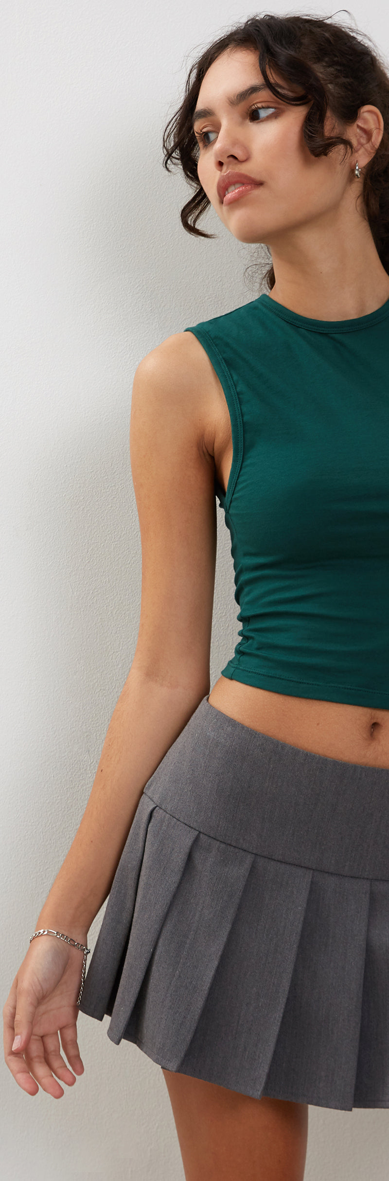 Bottle Green Cropped Vest | Monlo – motelrocks.com