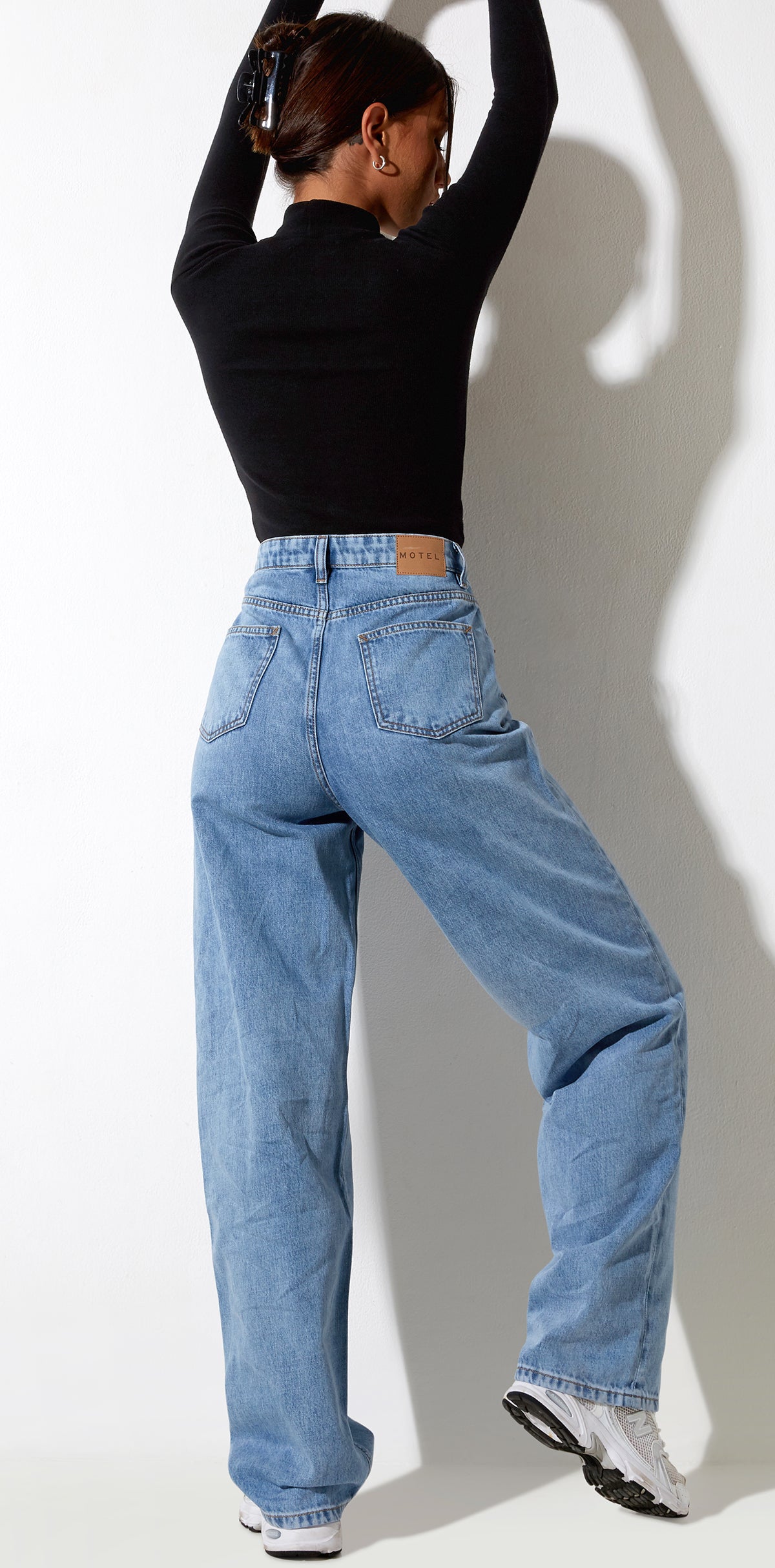 Wide Leg Light Wash Blue Jeans | Parallel – motelrocks.com