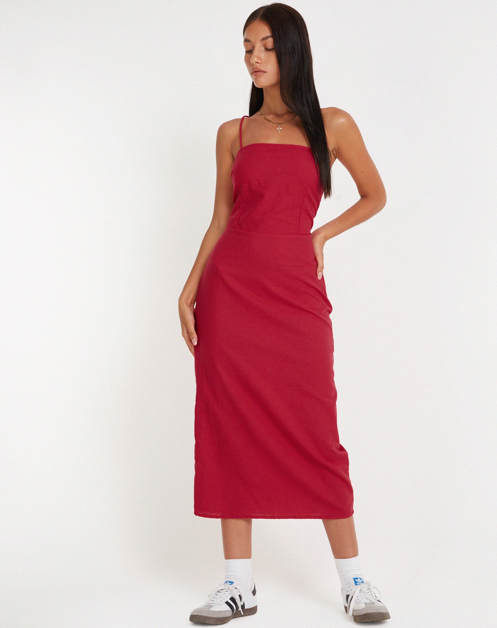 red-strappy-midi-dress-sky-motelrocks