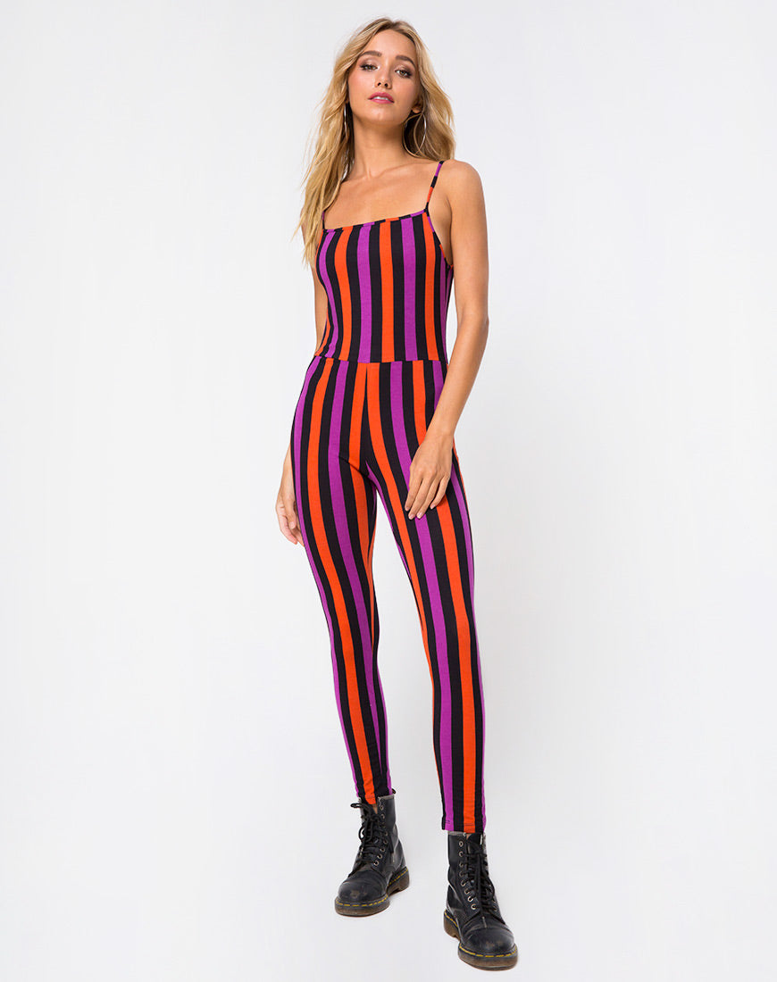 Strappy Purple and Orange Stripe Unitard | Solita - Motel Rocks ...